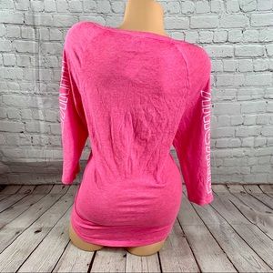 PINK Victoria's Secret | Tops | Vs Pink Logo Print 34 Sleeve Tee Shirt ...